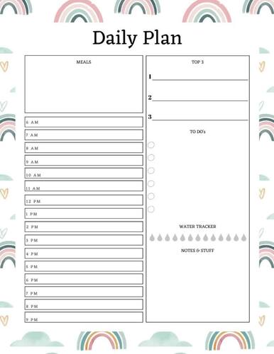 Printable Rainbow Teacher Planner, plus Personal Meals, Budget & More ...