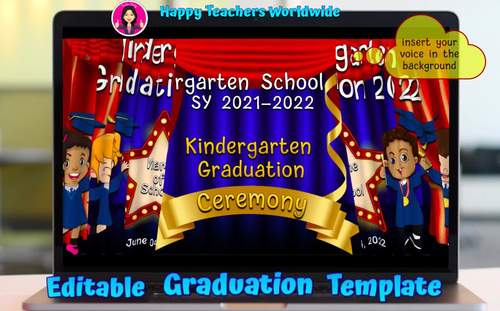 EDITABLE GRADUATION or MOVING UP SLIDESHOW Template by Happy Teachers ...