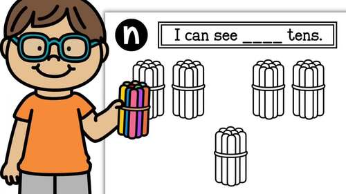 Kindergarten Place Value Number Talks Task Cards | Count by Tens
