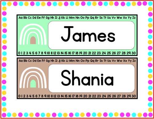 Rainbow Student Desk Plates, Rainbow Name Posters, Editable Classroom ...
