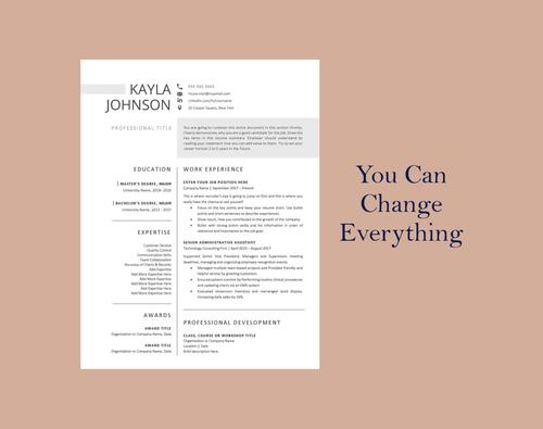 Creative Resume Template, Modern & Minimalist, Pages + Word, Clean CV