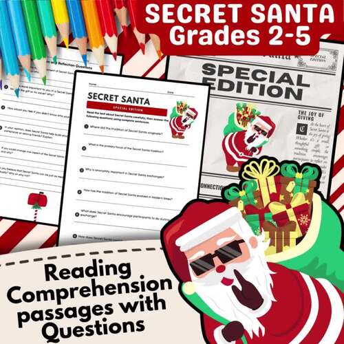 Secret Santa Reading Passage & Reflection Questions | Grades 2–5 Christmas