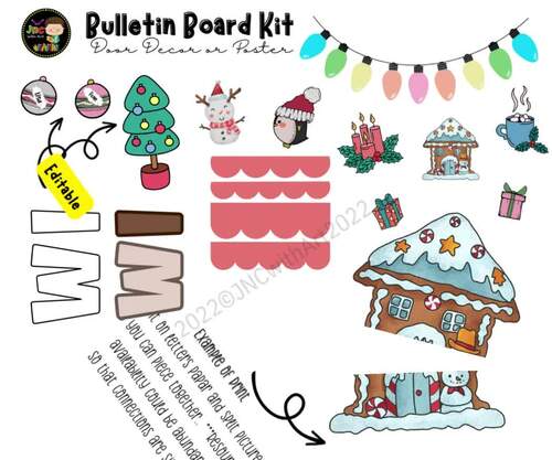 Winter Bulletin Board Kit,Holiday Season Theme,Door Decor, January ...