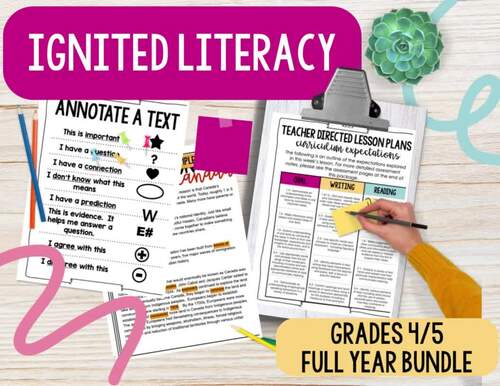 Gr. 4&5 Ignited Literacy Reading/Writing - ONTARIO Curriculum Full Year ...