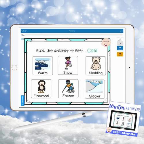 Winter Antonyms Boom Cards by Speech Friend | TPT