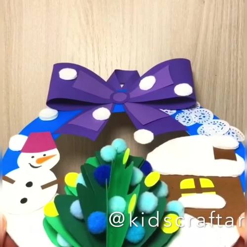 Christmas Wreath Paper Craft Winter holiday Xmas Classroom Decor Tree ...