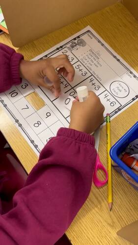 MATH - Addition and Subtraction "Cut and Glue" (8) Worksheets by Ms Johns