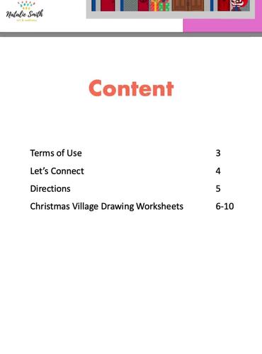 Christmas Village Roll the Dice Drawing Game by Natalie Smith Art