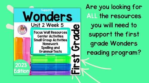 Wonders Reading First Grade Unit 2 Week 5 Center and Small Group ...