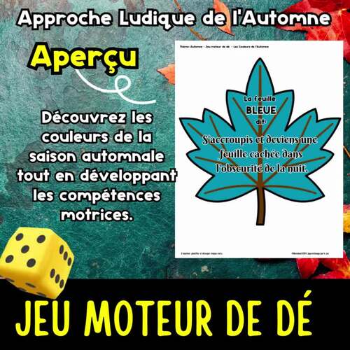 Jeu moteur de dé. Les couleurs de l’automne | TPT