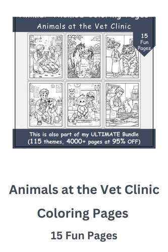 Printable Coloring Pages for Kids | Animals at The Vet Clinic by InkyJoy