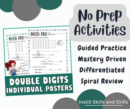 Double Digit Numbers | Individual Posters by Instill Skills and Drills