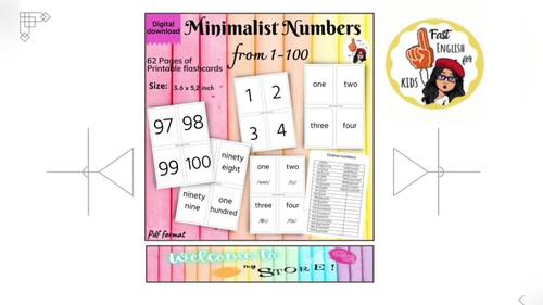 Minimalist Numbers from 1 to 100 by REDACTA MILLOR | TPT
