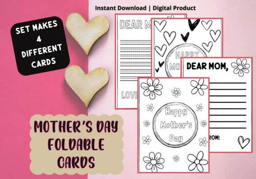 Mother's Day Foldable Cards Set by Omleys | TPT