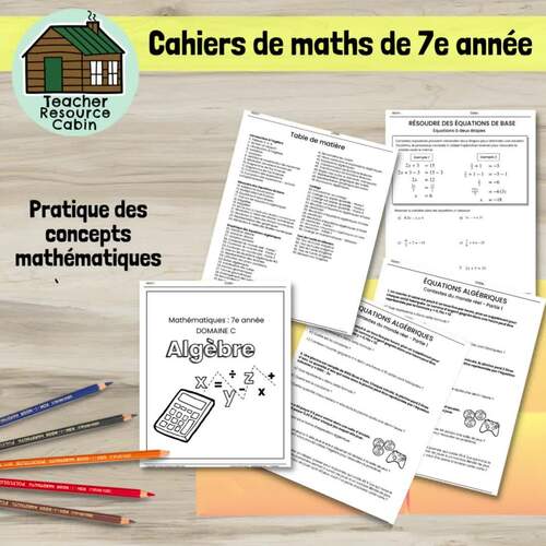 Grade 7 Ontario FRENCH Math Workbook Bundle by Teacher Resource Cabin
