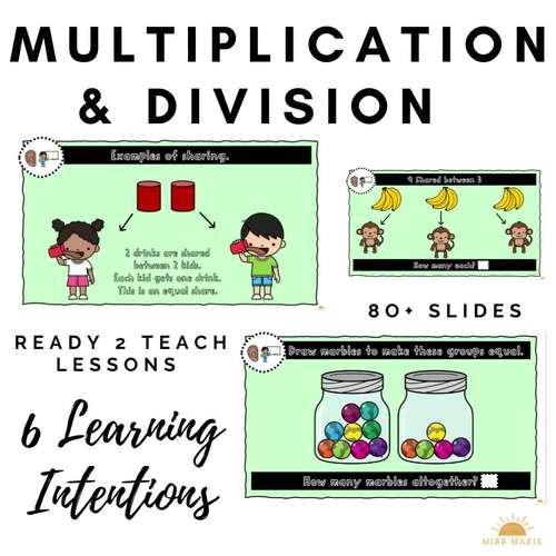 Kindergarten Multiplication and Division - Interactive Digital Math Lessons