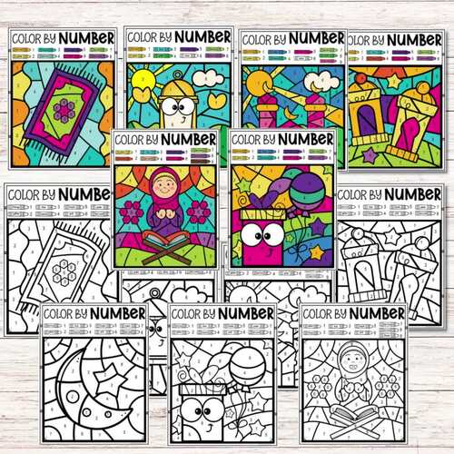 Ramadan color by number| Ramadan activity | رمضان لون حسب الرقم | TPT