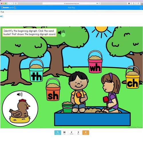 Beginning Digraphs | Boom Cards for Kindergarten Distance Learning