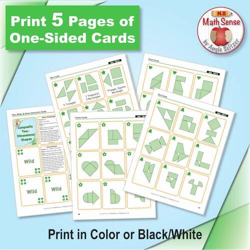 Composite 2D Shapes: Math Sense Card Games & Geometry Activities 1G13