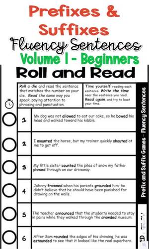 Multisyllabic Word Lists & Games with Prefixes, Suffixes & Sentence ...