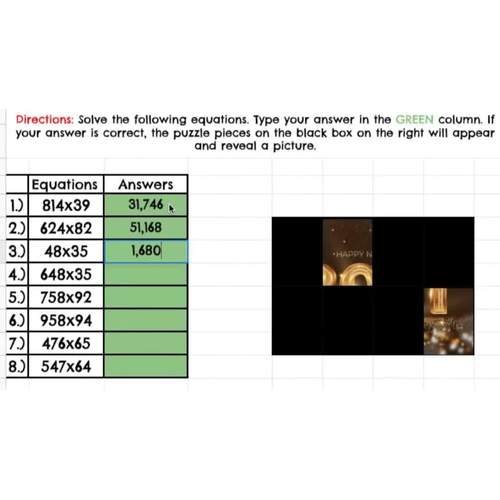 New Year 2021 Math Digital Puzzle-Multidigit Multiplication by Ms Pat Store