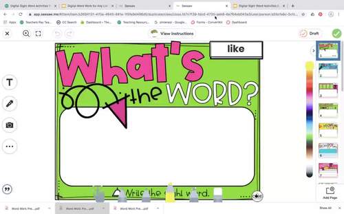 Digital Sight Word Center - Digital Sight Word Activities for 1st and ...