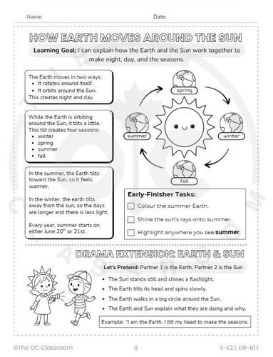 Grade 1 Science | Summer Changes – New 2022 Ontario Curriculum (E1.1–E2.6)