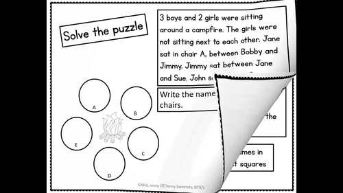 OT Executive Functioning Activities Logic Puzzle Worksheets by Miss ...