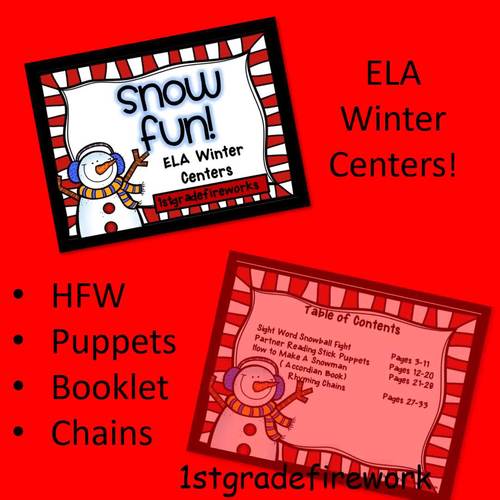 Snow Fun - Winter Literacy Centers by 1stgradefireworks | TPT