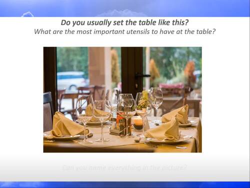 How We Set the Table / Complete Communicative ESL Lesson for Low (A2 ...