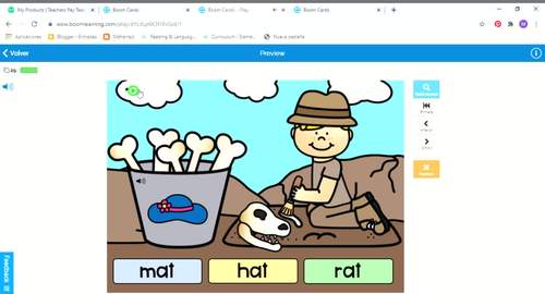 BOOM CARDS: Reading CVC WORDS (read short vowel a)-Distance Learning