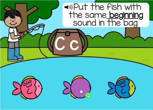 BOOM Cards ™ Fishing for Phonemic Awareness- Beginning Sounds CVC- 3 ...