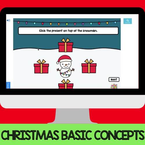 Christmas Basic Concepts Boom Cards for Speech Teletherapy by Speechie ...