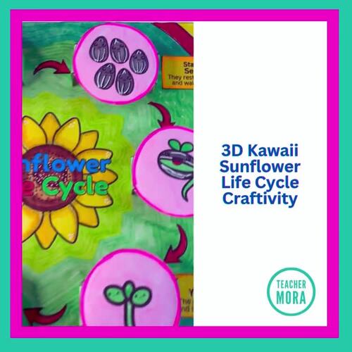 3D Kawaii Sunflower Life Cycle Craft | Cute Hands-On Plant Science Activity