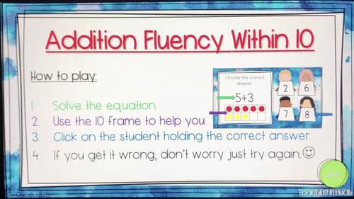 Subtraction Fluency within 20 (2 digit minus 1 digit) Interactive Game