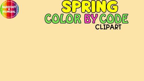 Spring Color by Code Clipart | Spring Clipart Templates | TPT