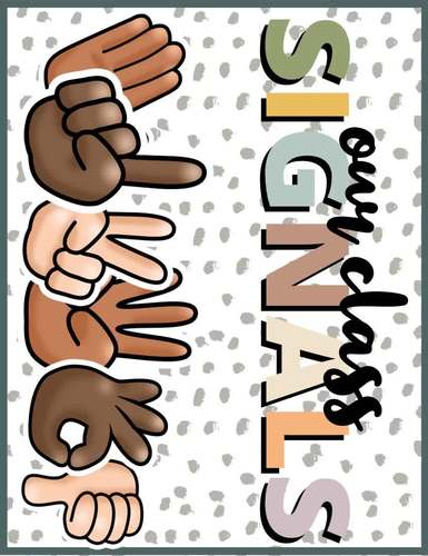 Boho Rainbow Hand Signals l EDITABLE by Brainstorming With Miss Burgard