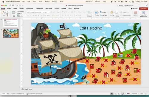 Interactive Pirate Treasure Attendance PowerPoint by Hangin' With Hansen