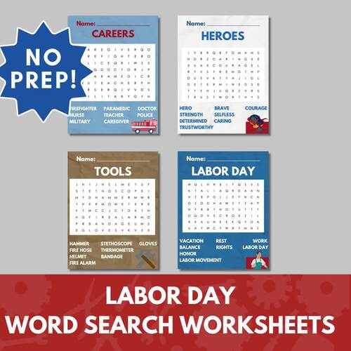 Labor Day Word Search | Printable Activity by Jenny Marie | TPT