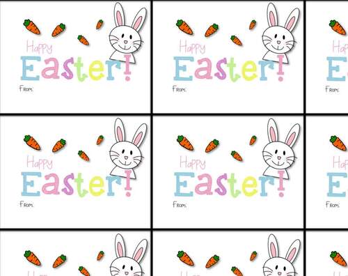 Cute "Happy Easter" gift tag by Highs and Lows of a Teacher | TPT