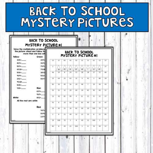 Back to School Math Mystery Pictures | Multiplication Color by Number