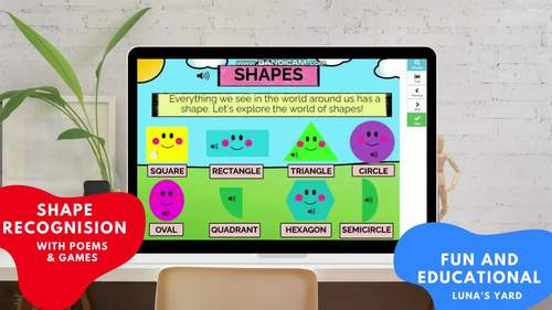 Shape recognition learning and recap by Luna's Yard | TPT