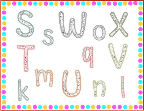 Printable Boho Spotty Large Alphabet Letters, Bulletin Board Large ...
