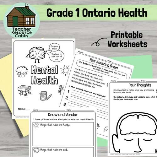 Grade 1 Ontario Health Workbooks by Teacher Resource Cabin | TPT