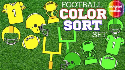 Football Color Sorting Clipart - Football Clipart - 6 sets in 1 | TPT