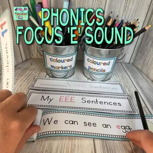 Kindergarten literacy centers and morning work phonics focus ‘e’ sound
