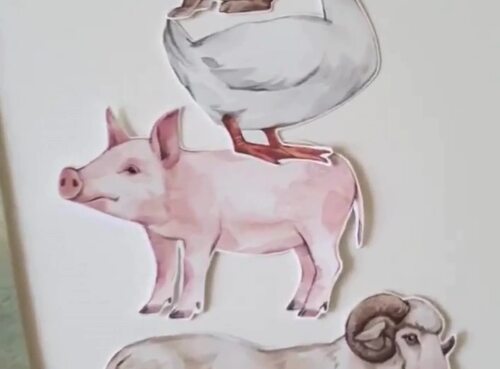 Farm Animal Shape Matching Game, Stacking Puzzles, Stacking Paper Toy