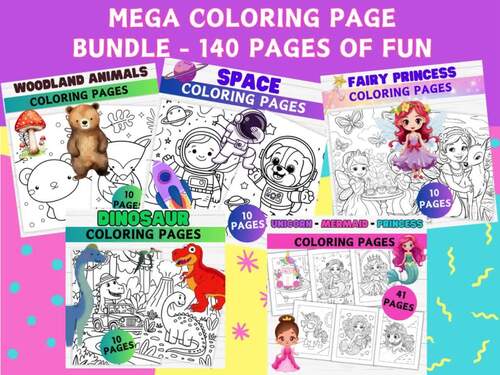 Back to School Coloring Page Bundle - 140 Pages - Printable Instant ...