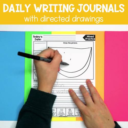 Daily Writing Journal for 1st Grade Morning Work Handwriting & Directed ...