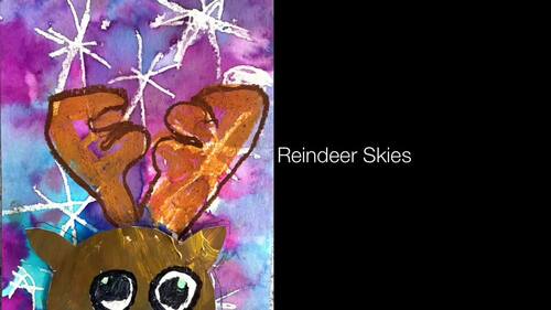 Reindeer Skies Art Activity Visual Guide quick Make & Take for MIXED-MEDIA